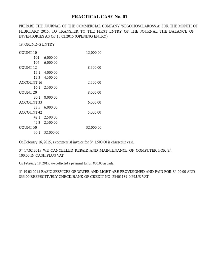 Journal Entries for Commercial Companies | PDF | Value Added Tax | Cash