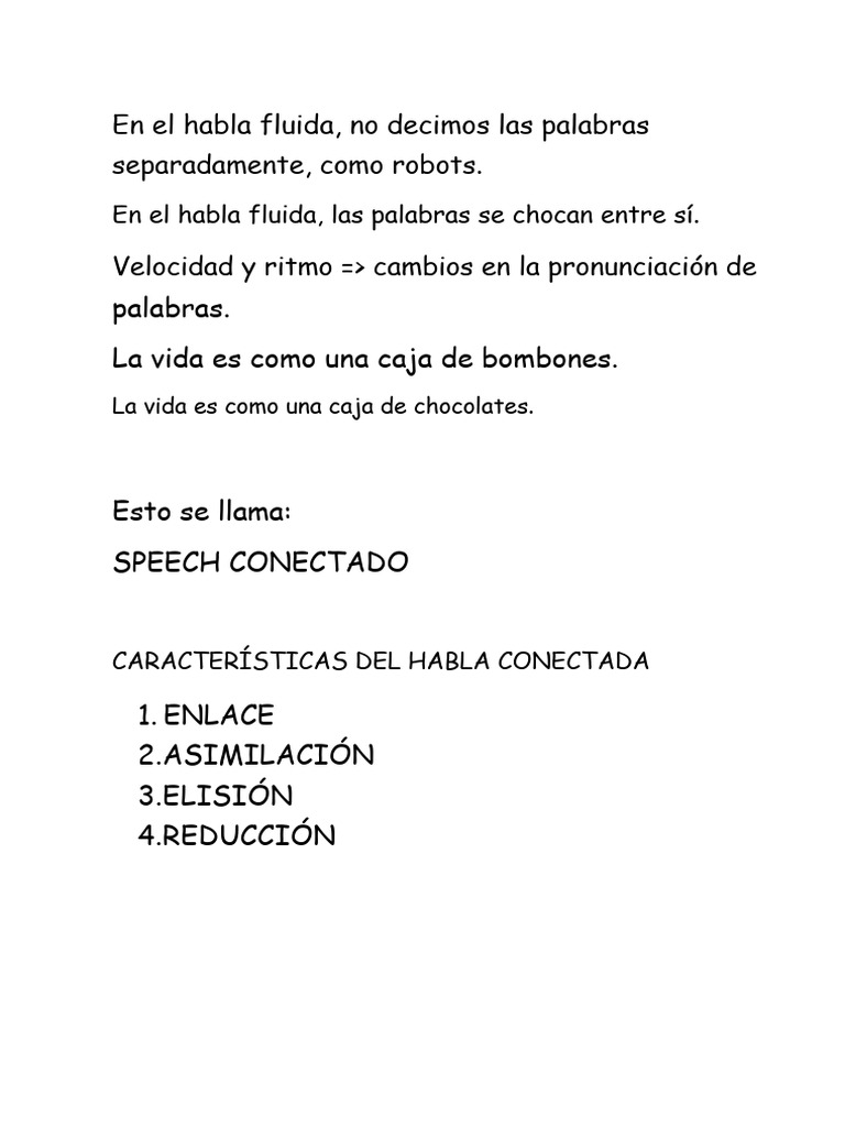 Folleto de Habla Conectada | PDF | Idioma en Inglés | Lingüística