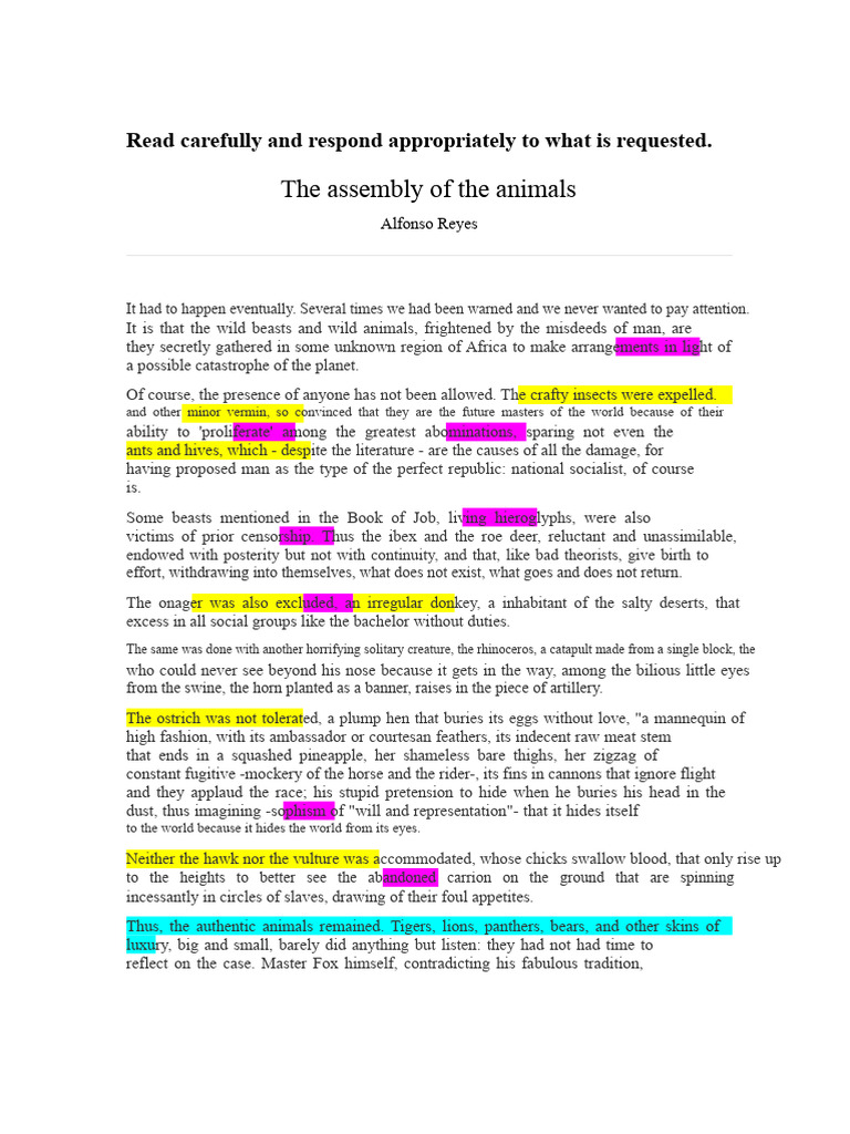 The Assembly of The Animals | PDF | Zoology