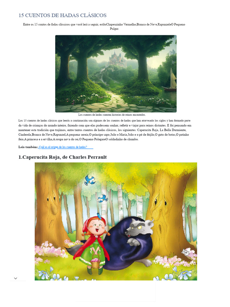 15 Cuentos de Hadas Clásicos | PDF | Blanco como la nieve | Rapunzel