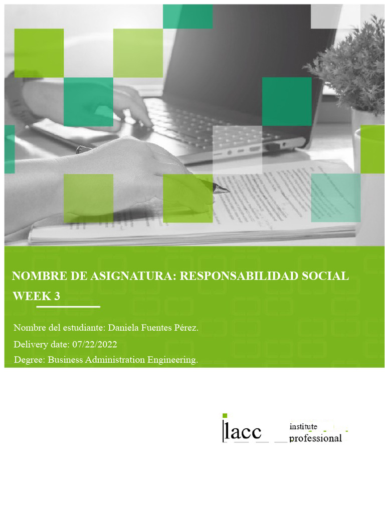 Task Week 3 - Daniela Fuentes. | PDF | Corporate Social Responsibility ...