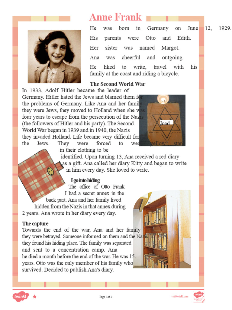 Anne Frank: Life, Diary, and Legacy | PDF | Anne Frank