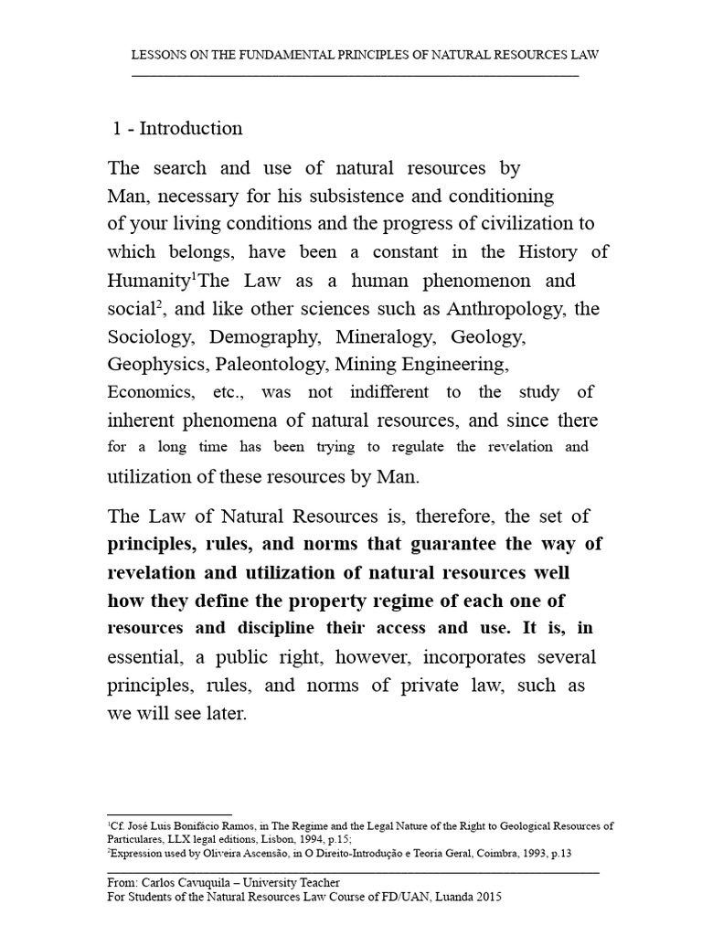 Lessons On Natural Resources Law | PDF | Environmental Law | Ecosystem