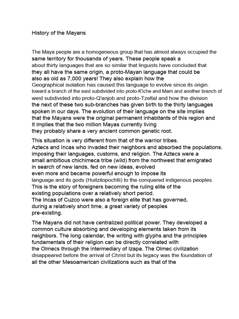 History of The Mayans 10 Pages | PDF | Maya Civilization | Maya Peoples