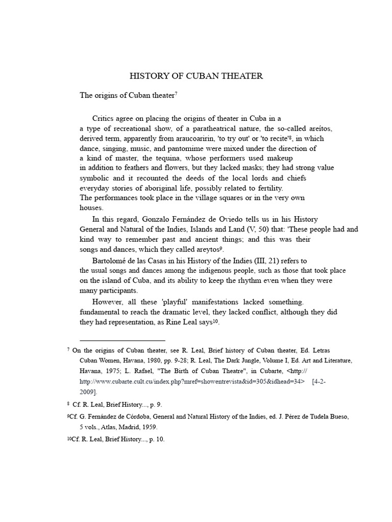 The history of Cuban theater.pdf | PDF | Theatre | Havana