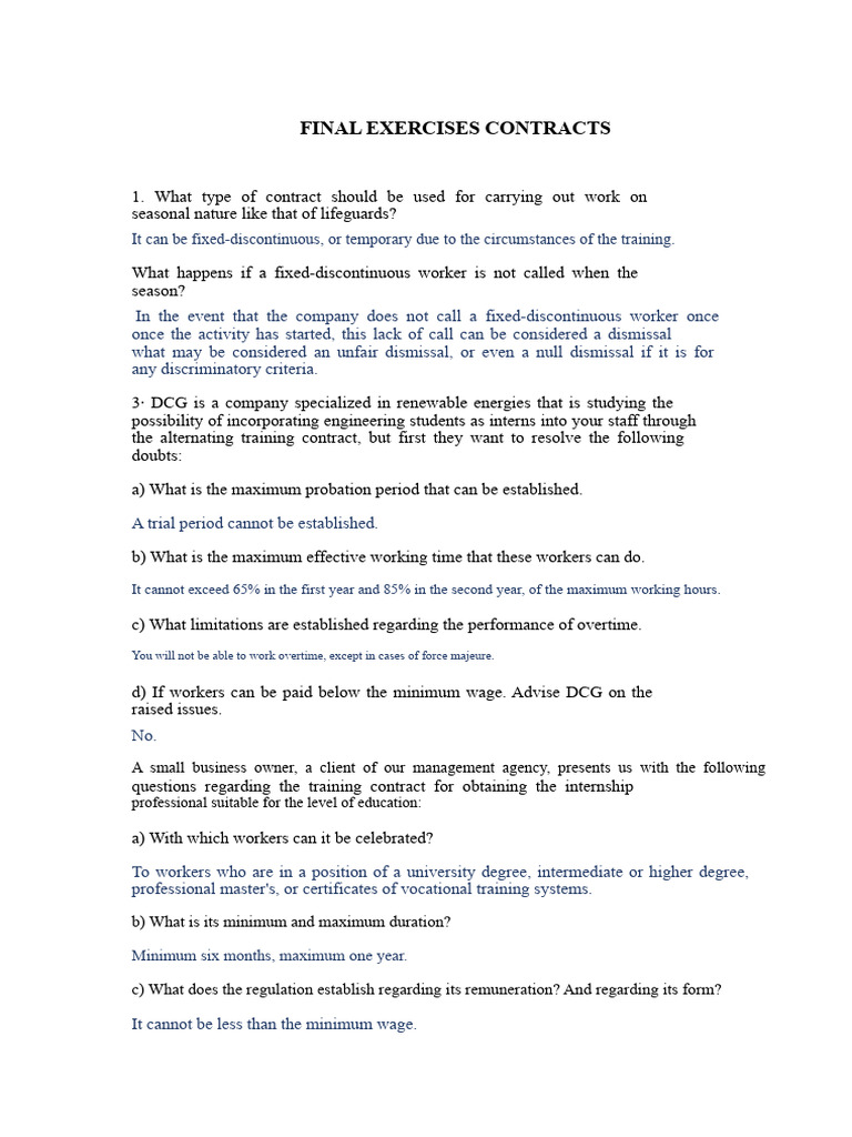 Understanding Employment Contracts and Regulations | PDF | Working Time ...