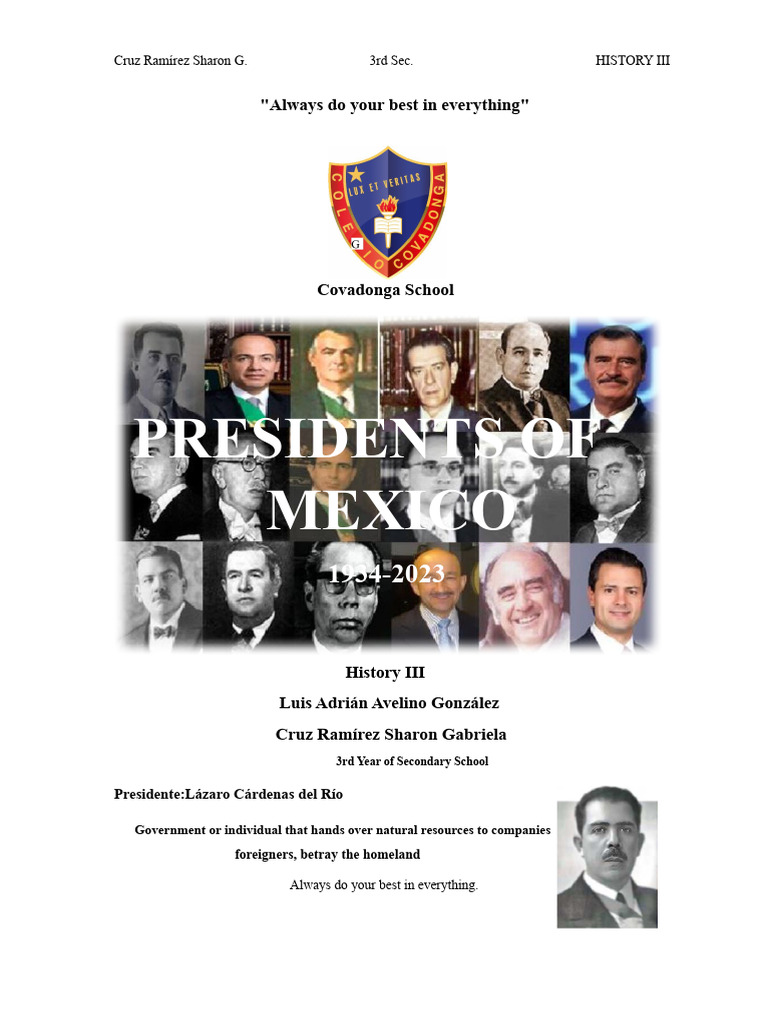 Presidents of Mexico (1934-2024) | PDF | Institutional Revolutionary ...