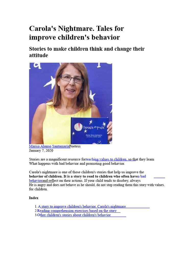 story to improve behavior | PDF | Children's Literature
