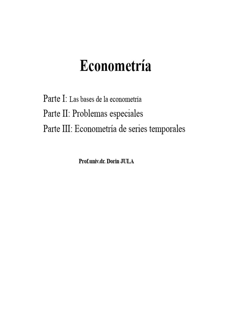 Fundamentos de Econometría y Modelos | PDF | Econometría | Estadísticas