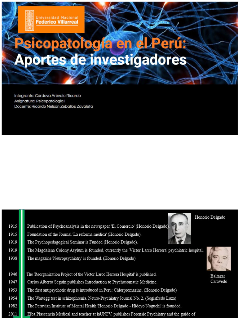 TIMELINE psychopathology Peru | PDF | Psychiatry | Psychoanalysis