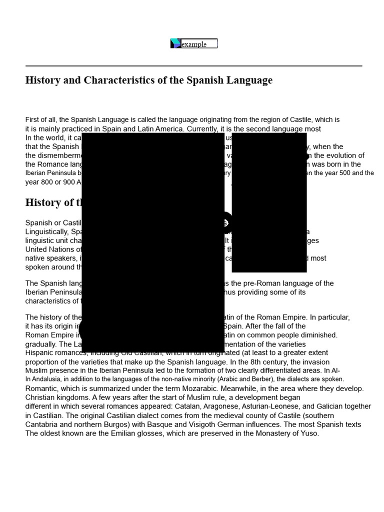 History and Features of Spanish Language | PDF | Spanish Language ...
