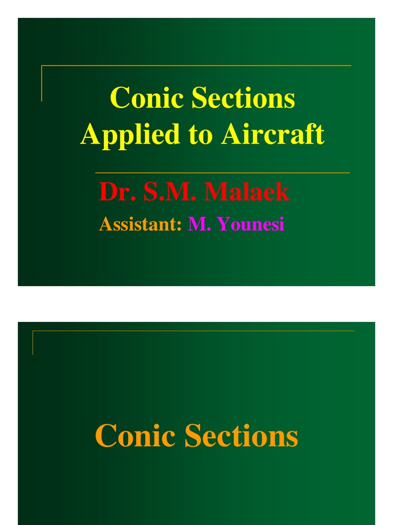 Conics in Aircraft Design | PDF | Ellipse | Orbit