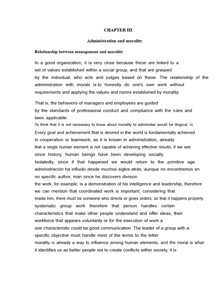 Relationship of Management With Morality (Corrected) | PDF | Morality ...