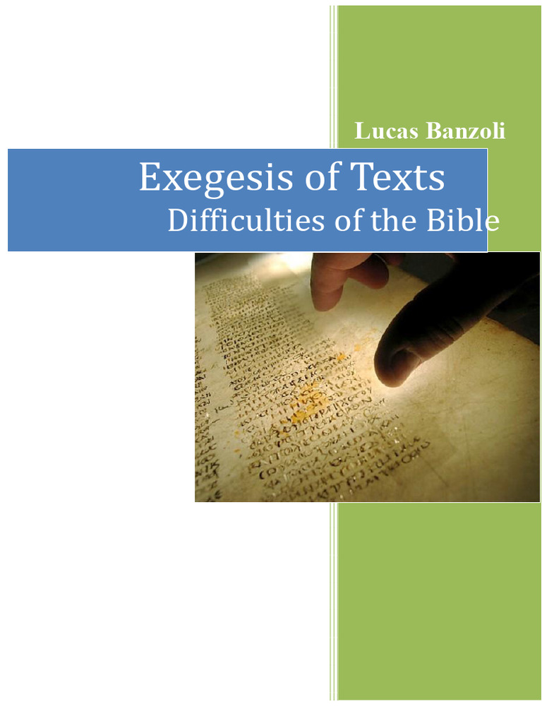 Exegesis of Difficult Texts of the Bible | PDF | Exegesis | Bible