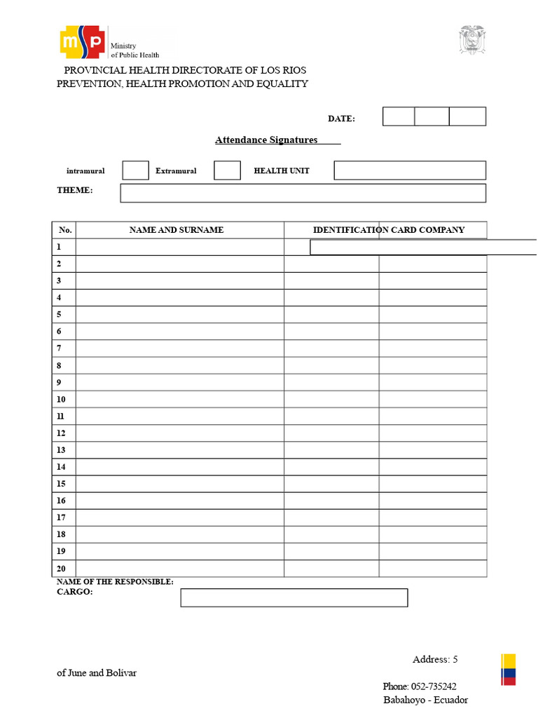 Format Signature Sheet of Attendance MSP | PDF