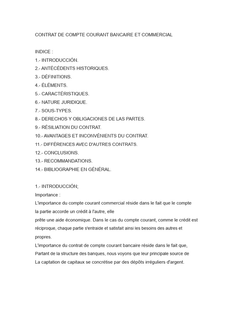 Contrat de Compte Courant : Guide Complet | PDF | Banques | Crédit