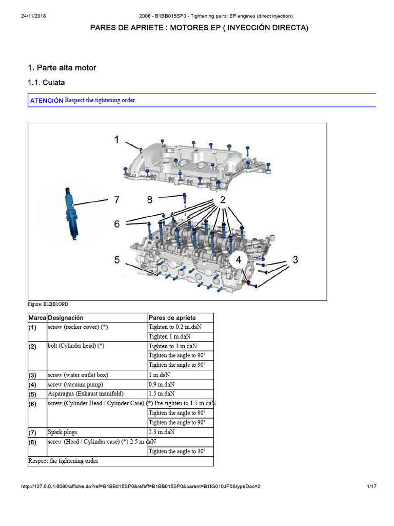 EP Engine Torque Specifications Guide | PDF | Fuel Injection | Machines
