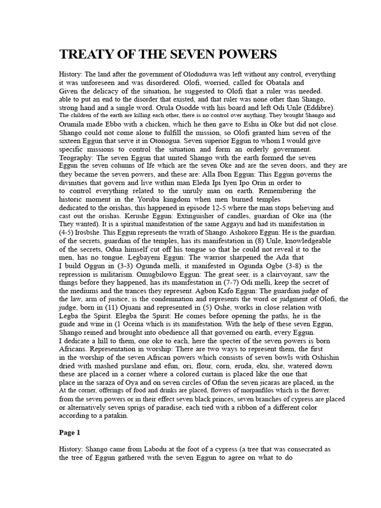 Treaty of the Seven Powers Explained | PDF