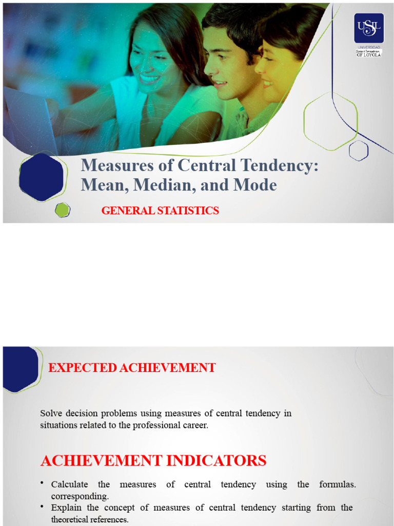 Week 2 - Session 4 - Measures of Central Tendency.pptx | PDF | Mean | Mode (Statistics)