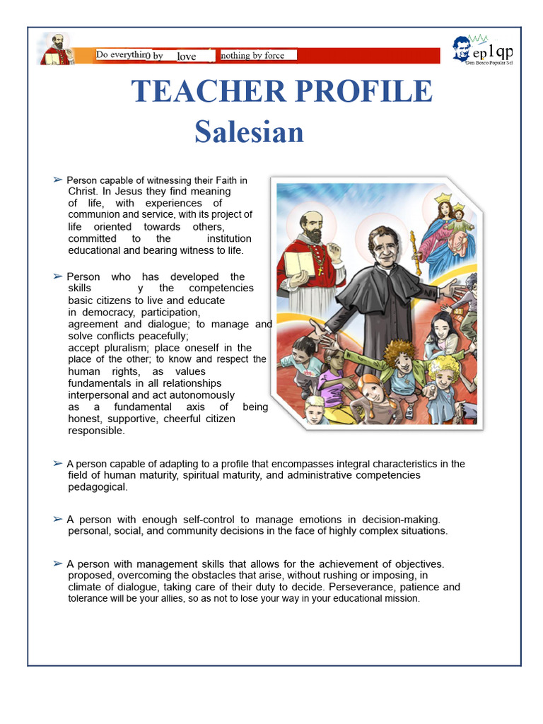 Salesian Educator Profile and Values | PDF | Value (Ethics) | Creativity