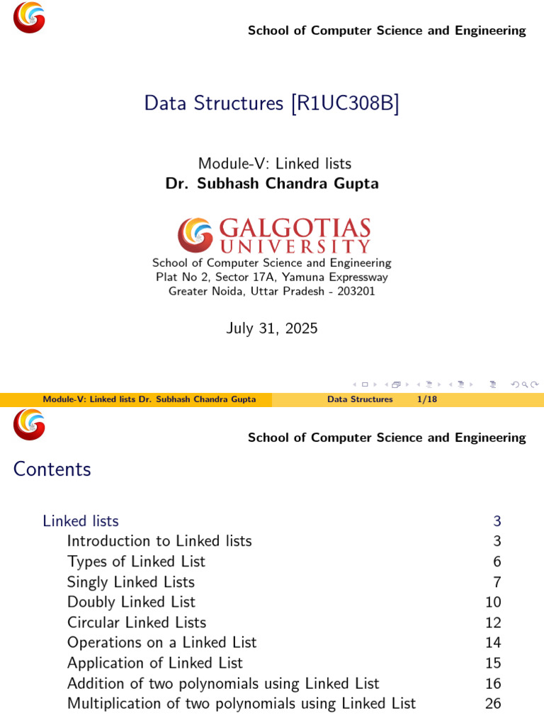 Linked Lists in Data Structures Guide | PDF | Algorithms And Data ...