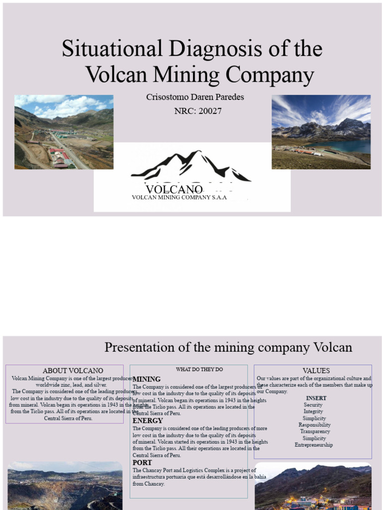 Situational Diagnosis of The Volcan Mining Company | PDF | Mining ...