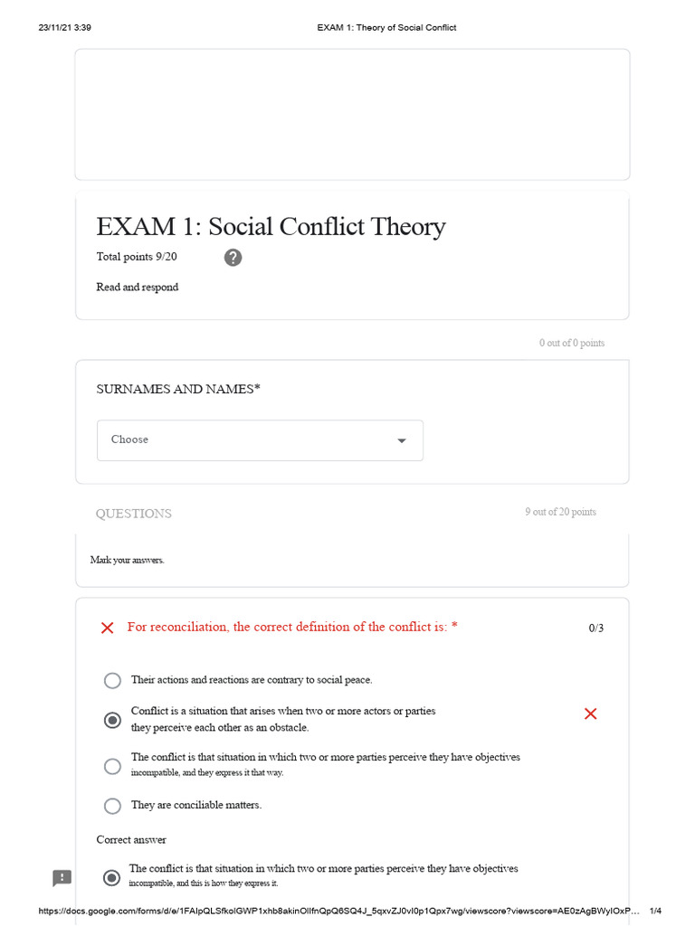 Social Conflict Theory Exam Overview | PDF | Conflict Resolution ...