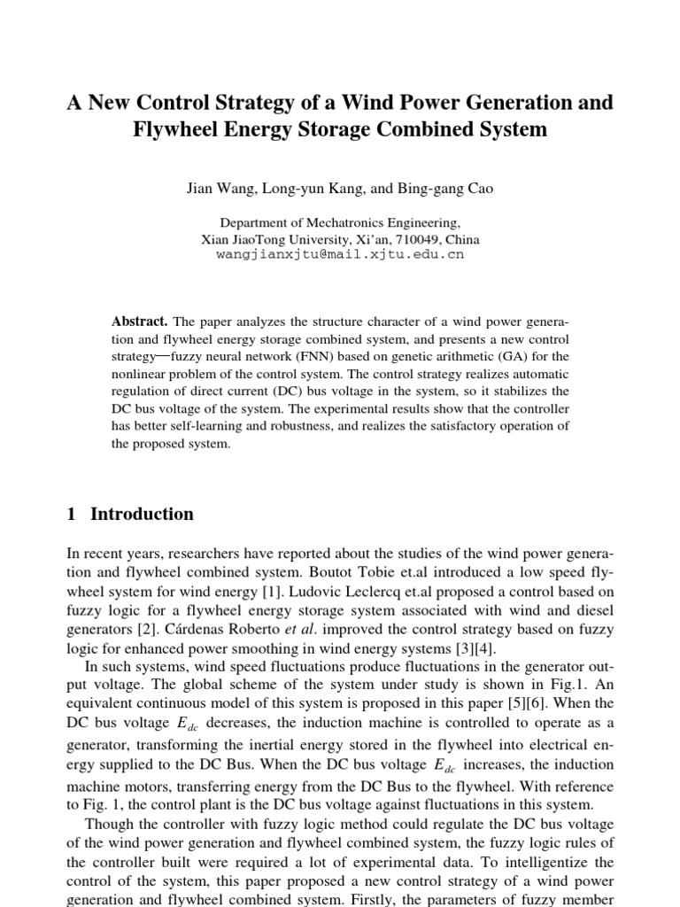 A New Control Strategy of A Wind Power Generation and | PDF | Wind ... A New Control Strategy of A Wind Power Generation and | PDF | Wind ...