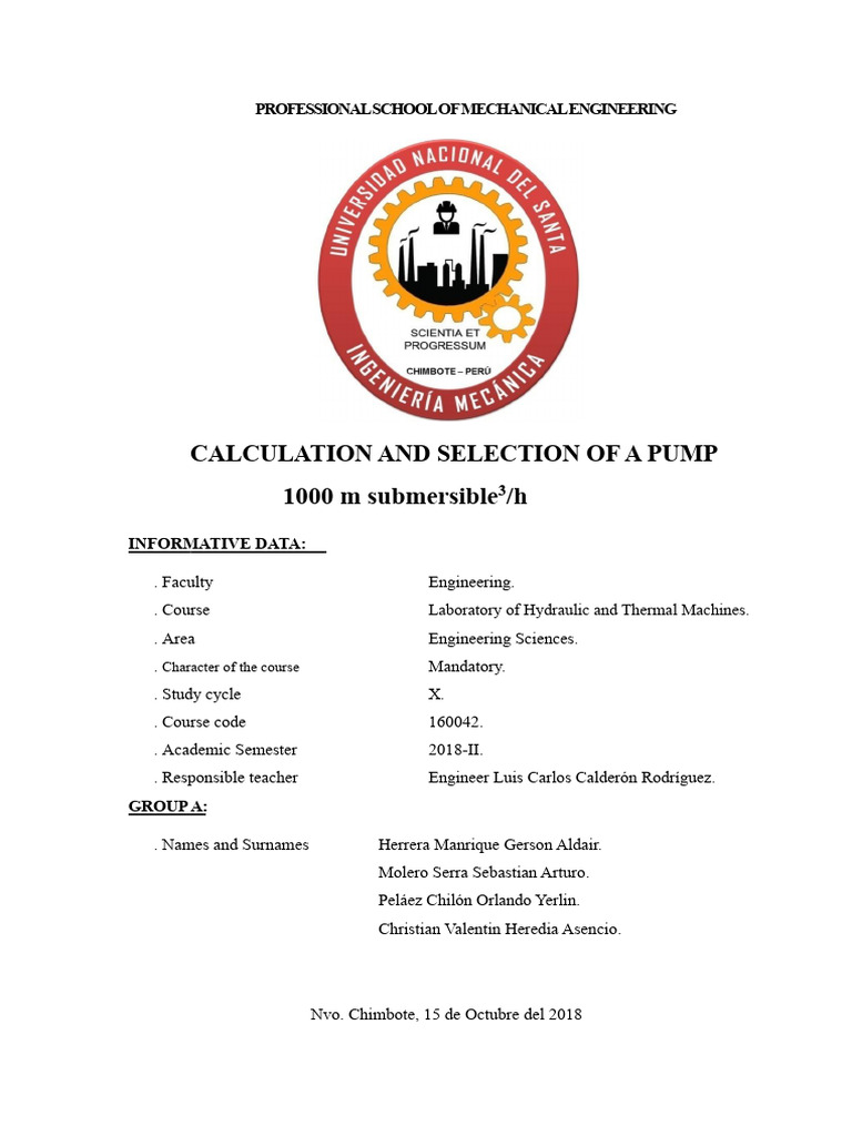 Submersible Pump Calculation Guide | PDF | Pump | Valve