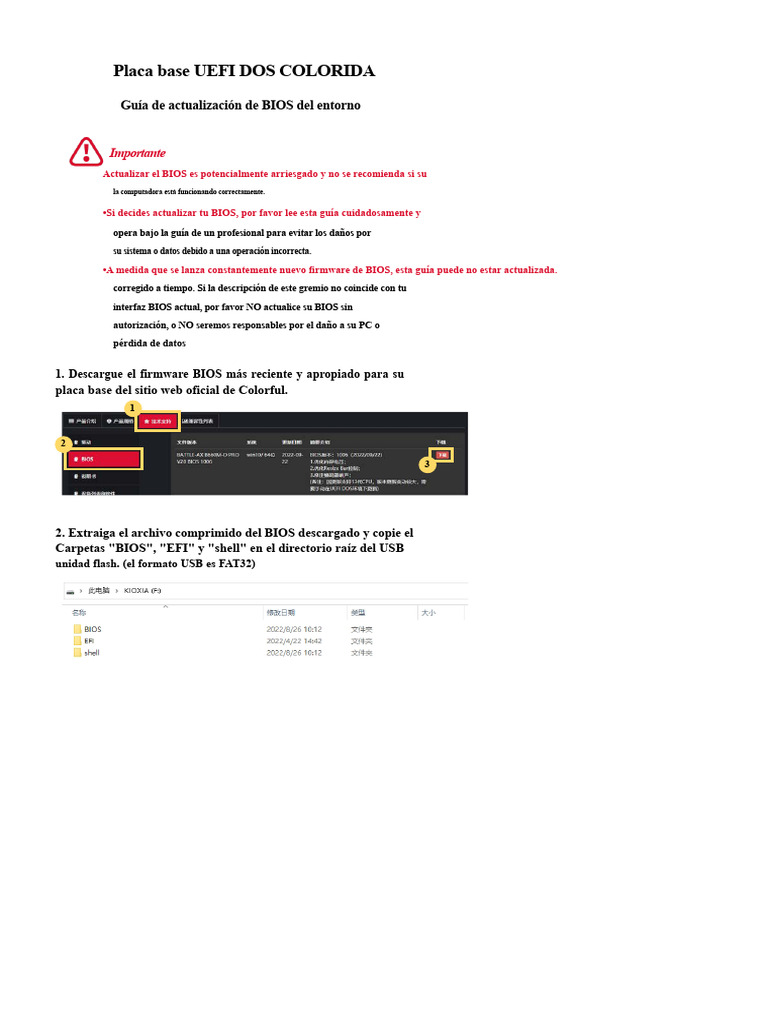 Guía para Actualización de BIOS en Entorno UEFI DOS de Placa Base ...