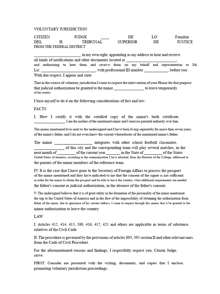 Judicial Authorization for Minor's Travel | PDF | Passport | Jurisdiction