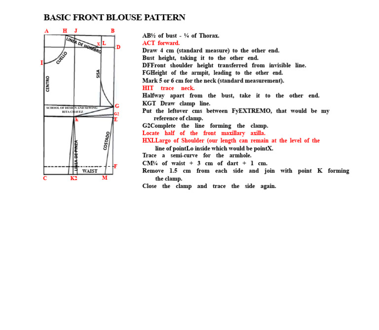 Basic Front Blouse Pattern Guide | PDF
