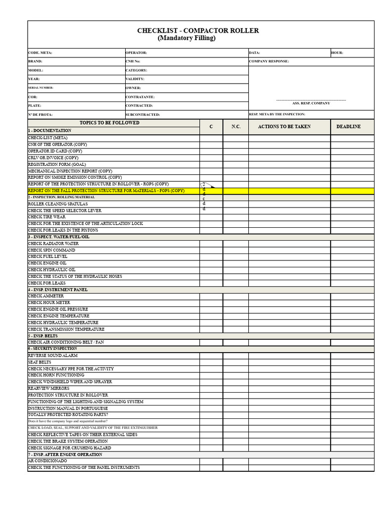 3000.G.DAD.0007 - Check List - ROLLER COMPACTOR - Revision 02 - 19.08. ...