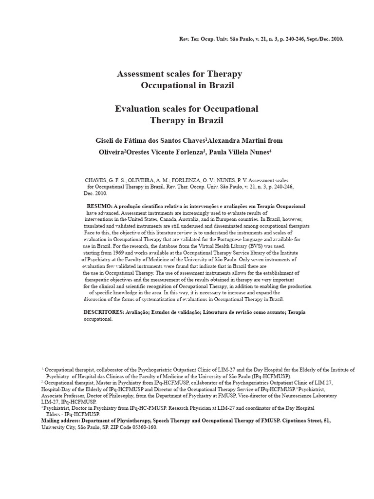 Assessment Scales For Therapy | PDF | Validity (Statistics ...