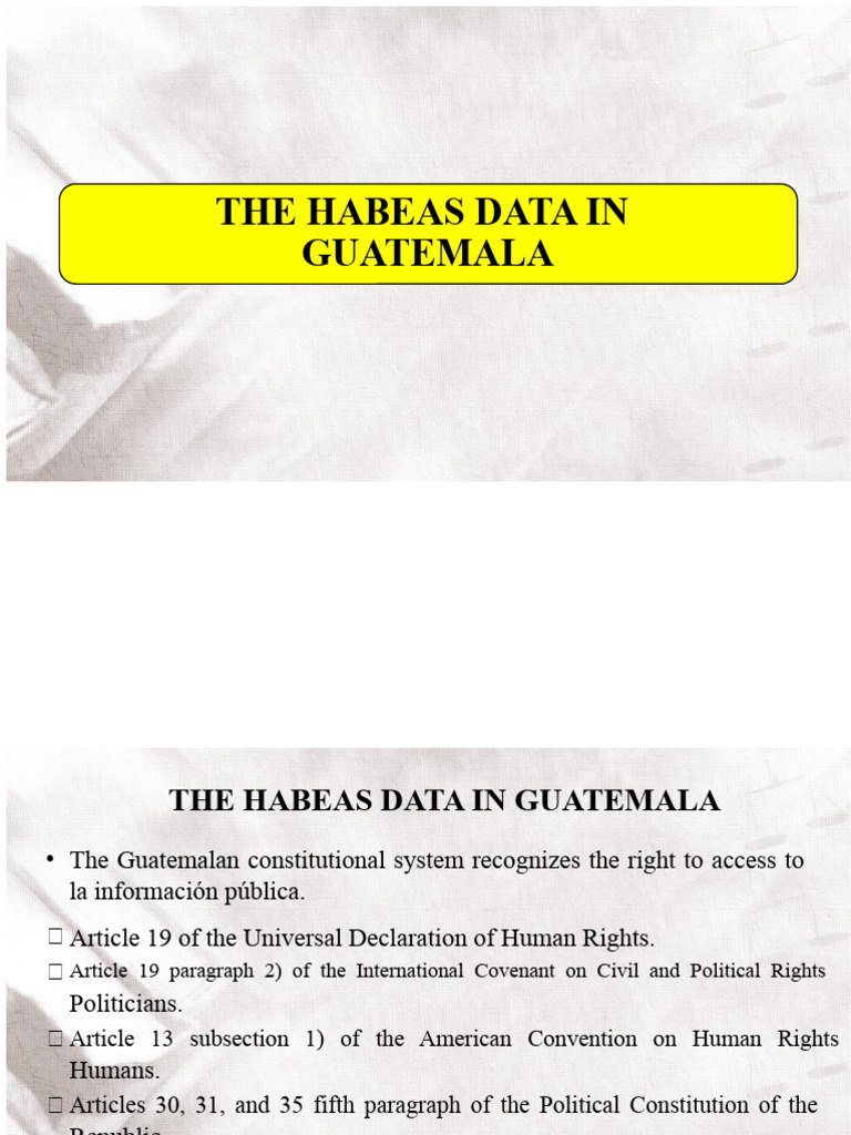 Habeas data in Guatemala | PDF | Freedom Of Information Laws By Country ...