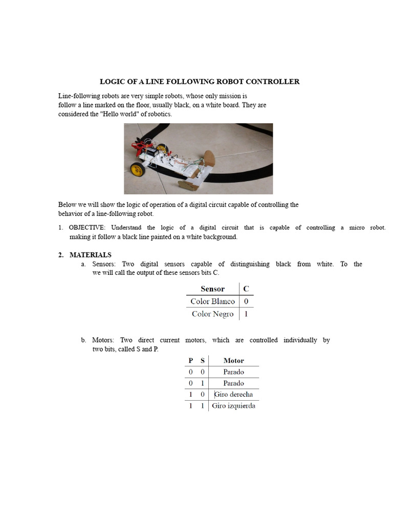 Logic of A Line Following Robot Controller | PDF | Digital Electronics ...
