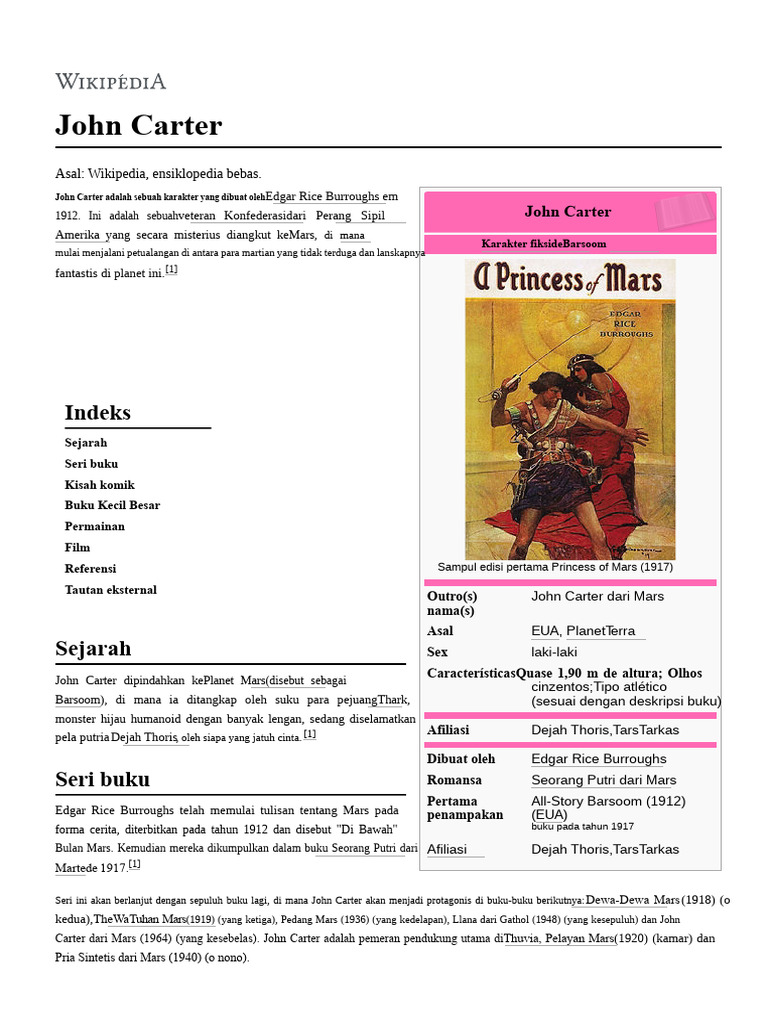 Karakter John Carter dari Mars | PDF