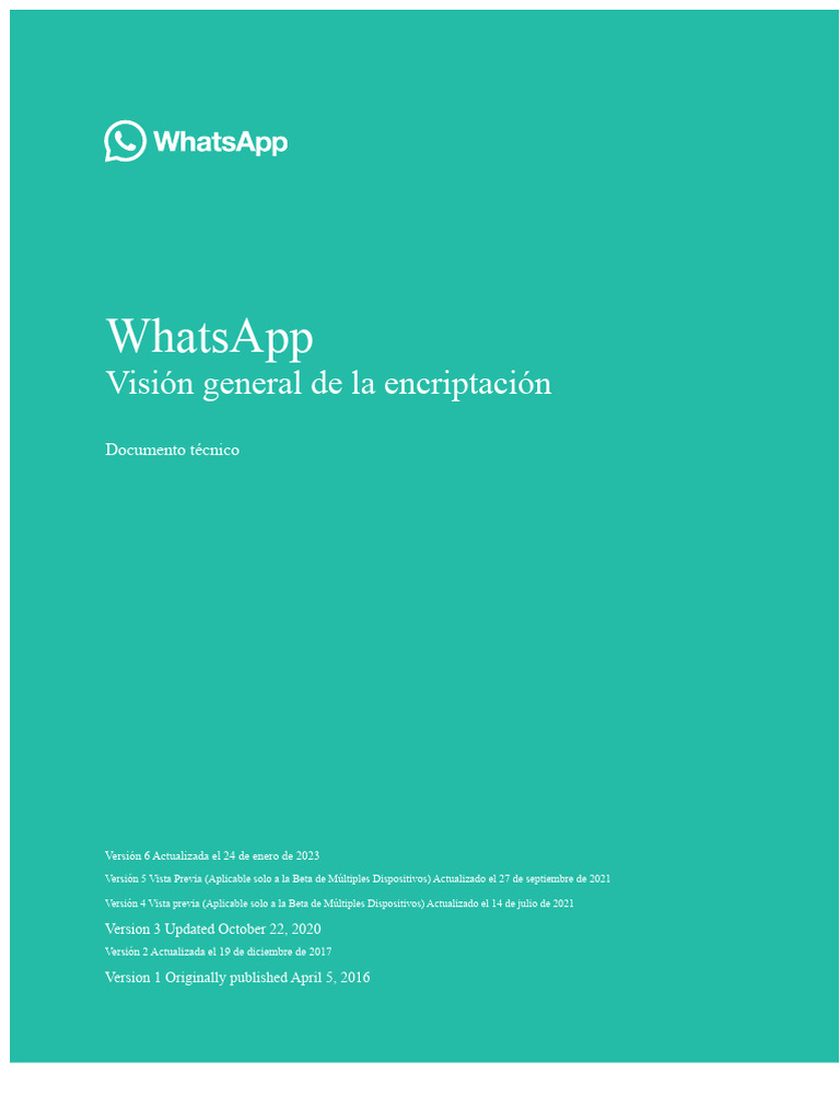 Whatsapp: Visión General de La Encriptación | PDF | Cifrado | Seguridad