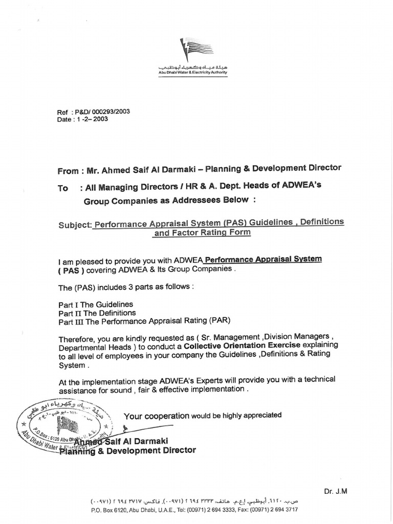 ADWEA Appraisal | PDF