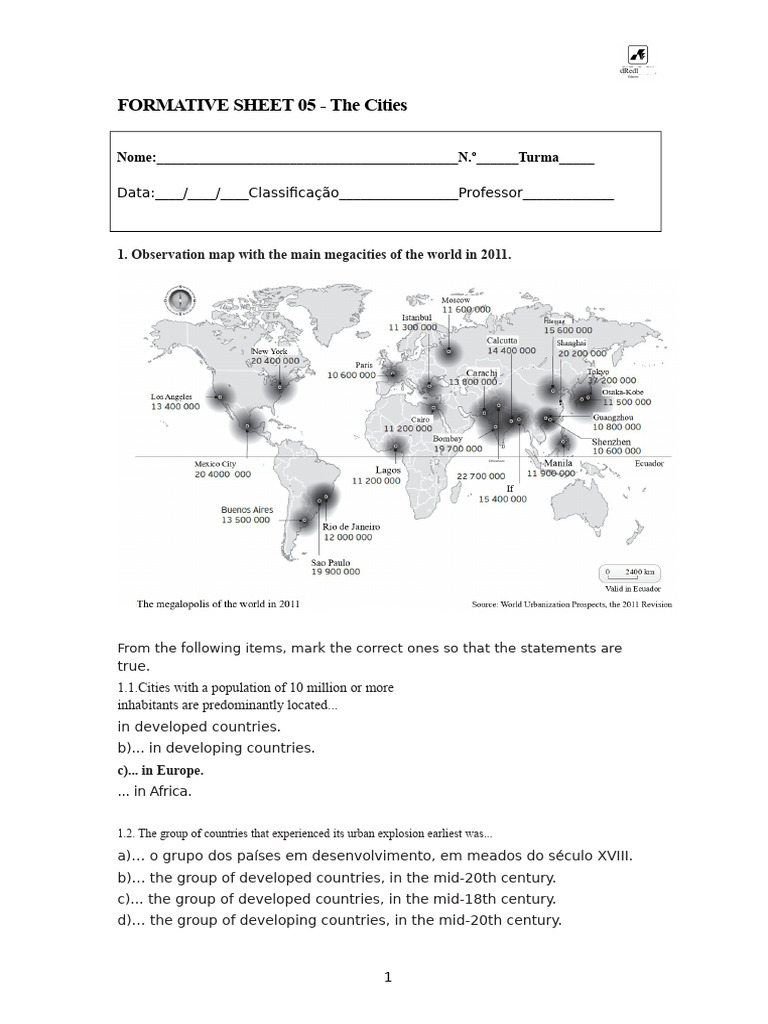 Global Megacities and Urbanization Issues | PDF | City | Developing Country
