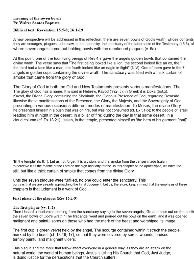 Understanding the Seven Bowls of Wrath | PDF | Glory (Religion) | The ...