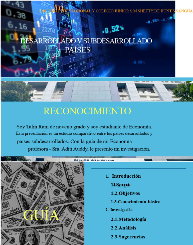 Proyecto de economía sobre países en desarrollo y subdesarrollados ...