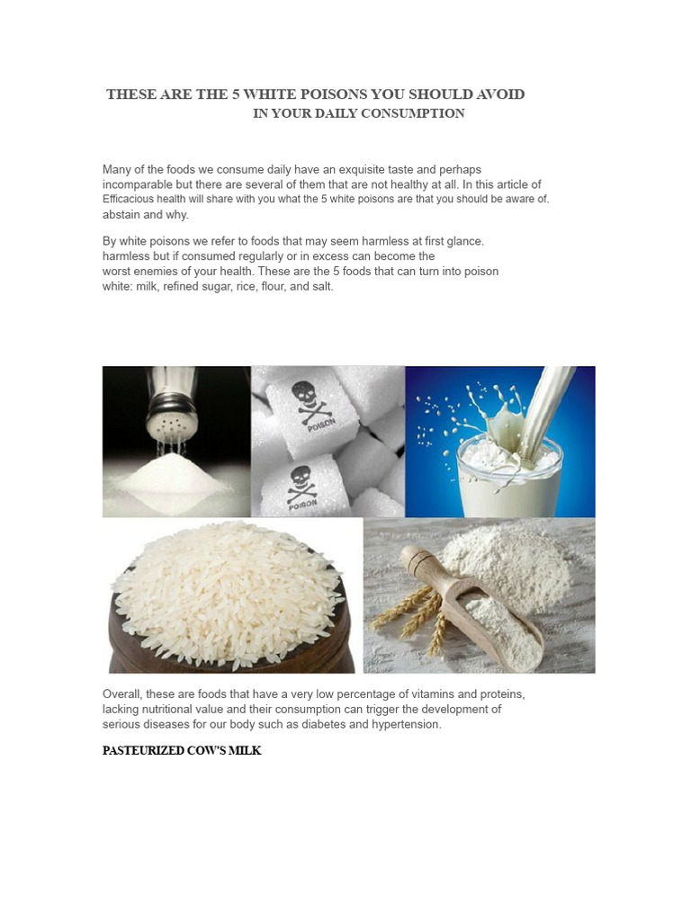These Are The 5 White Poisons You Should Avoid in Your Daily ...