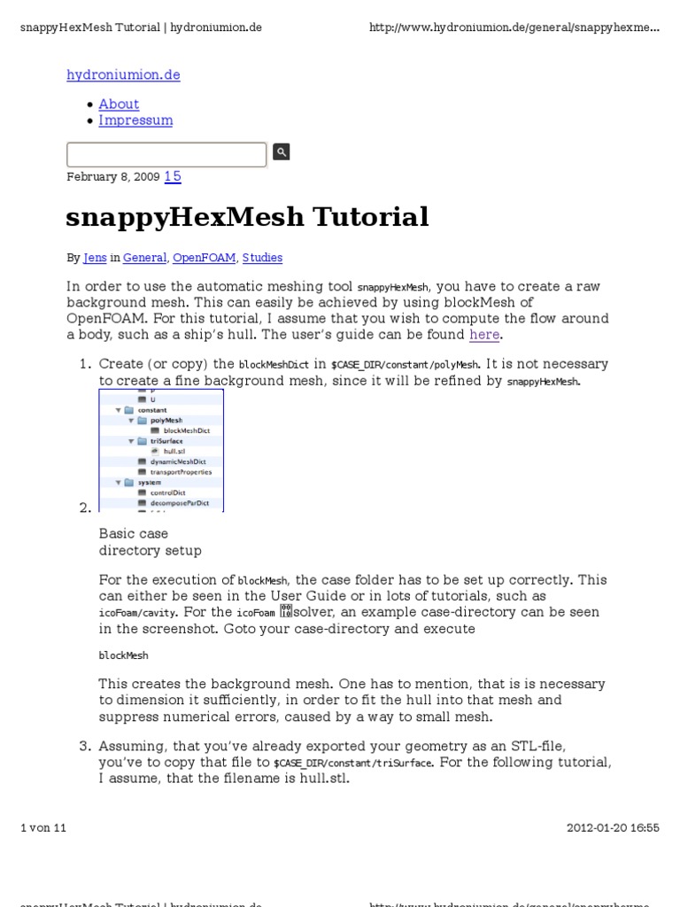 Snappyhexmesh Tutorial Pdf Computer File Directory Computing