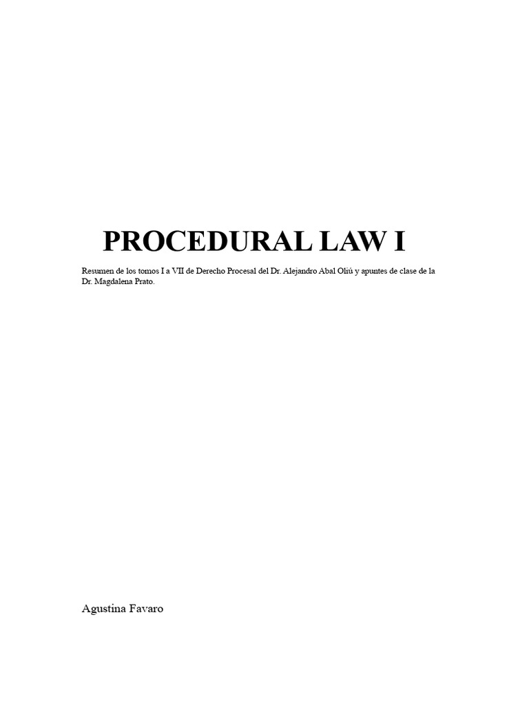 Overview of Procedural Law Concepts | PDF | Procedural Law | Lawsuit