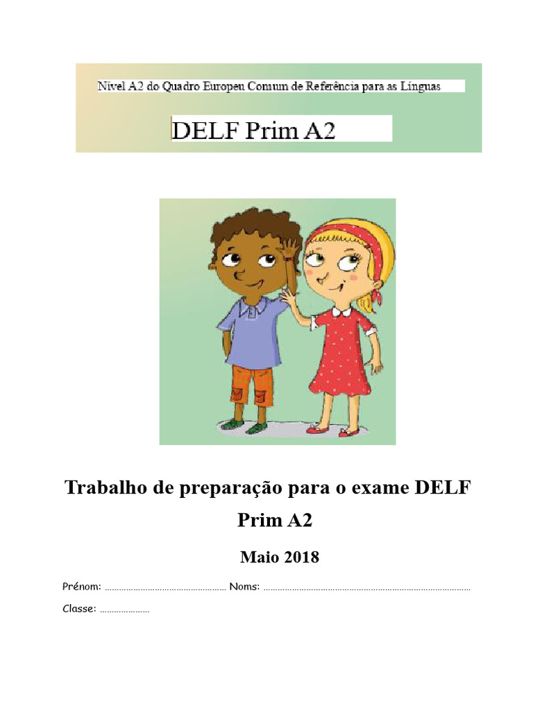 Preparação para o Exame DELF Prim A2 | PDF | Assunto (gramática)