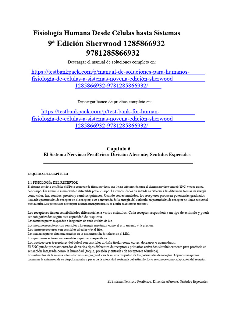 Fisiología Humana Desde Células Hasta Sistemas 9 Edición Manual de ...