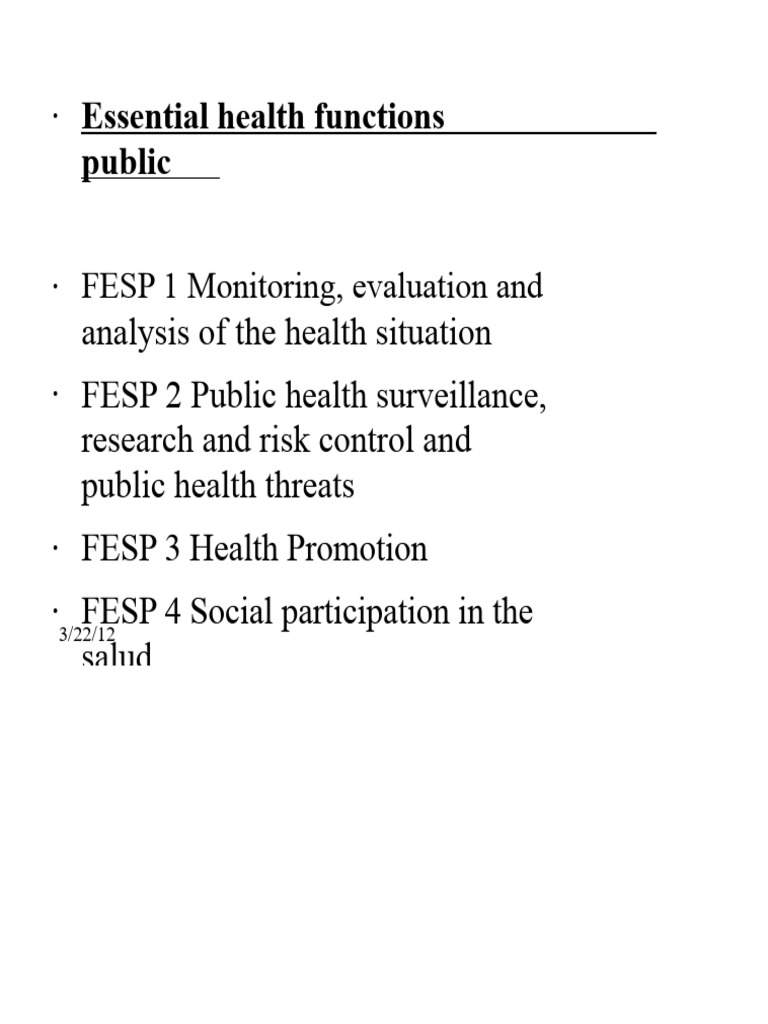 Public Health Functions | PDF
