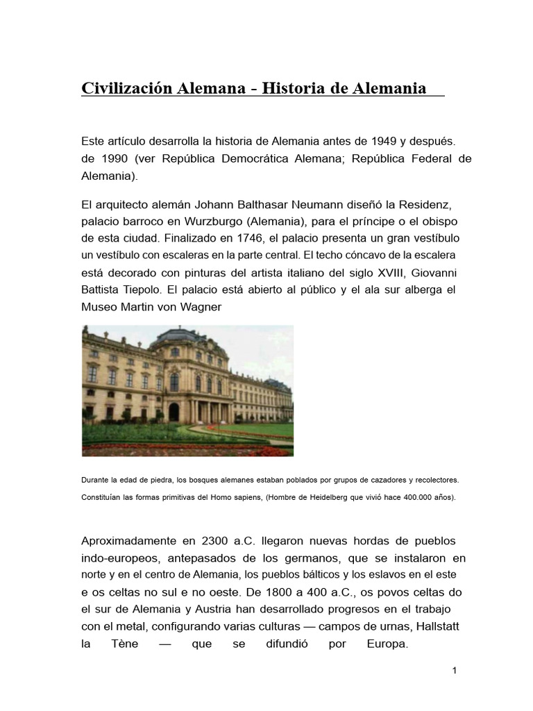 Historia de Alemania: Desde la Edad de Piedra | PDF | Prusia | imperio ...