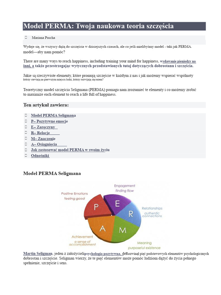 Model PERMA | PDF